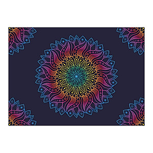 BANNER BUZZ MAKE IT VISIBLE BannerBuzz Indian Hippie Multicolor Mandala Wall Hanging Tapestry Bohemian Bedding Wall Art Mural for Living Room Home Décor Bedroom (90" L x 85" W)