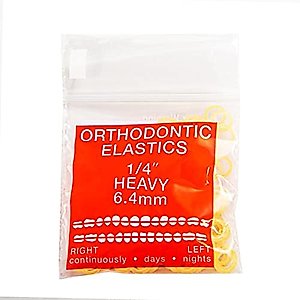 Orthodontic Elastics 1/4 Inch Heavy Intraoral Elastic Bands Latex Dental Rubber Bands Made in USA