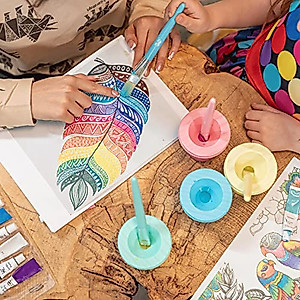 Mr. Pen- No Spill Paint Cups with Pastel Colored Lids, 4 pcs with 4 Paint Brushes, Paint Containers with Lids, Paint Cups with Lids for Kids, Paint Cups for Painting, Spill Proof Paint Cups for Kids