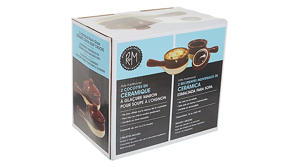 R&M 15-Ounce Onion Soup Crocks Set - Traditional Style
