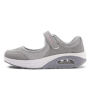 Horblux Mesh Breathable Nurse Shoes, Adjustable Air Cushion Women's Slip-On Walking Shoes, Orthopedic Diabetic Edema Arthritis Sandals