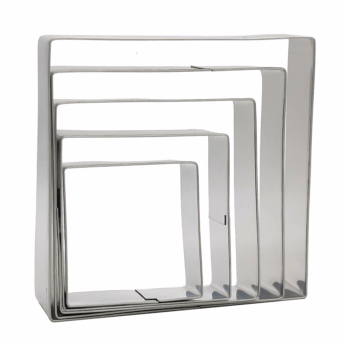 Antallcky Square Cookie Cutter Set-5 piece-2",2.5", 3", 3.5",4"Square Stainless Steel Biscuit Molds Fondant Cookie Cutter Set Pastry Mold-1 Inch Depth…