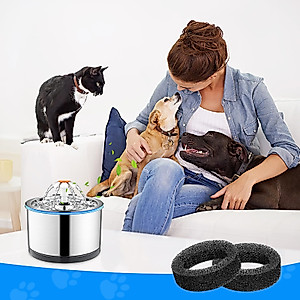 8 Pack Foam Filters for Cat Water Fountain, Pet Fountain Filter Pet Water Round Filter Foam for Cat Drink Fountain 84oz/2.5L & 108oz/3.2L Pet Fountain Automatic Drinking Water Dispenser