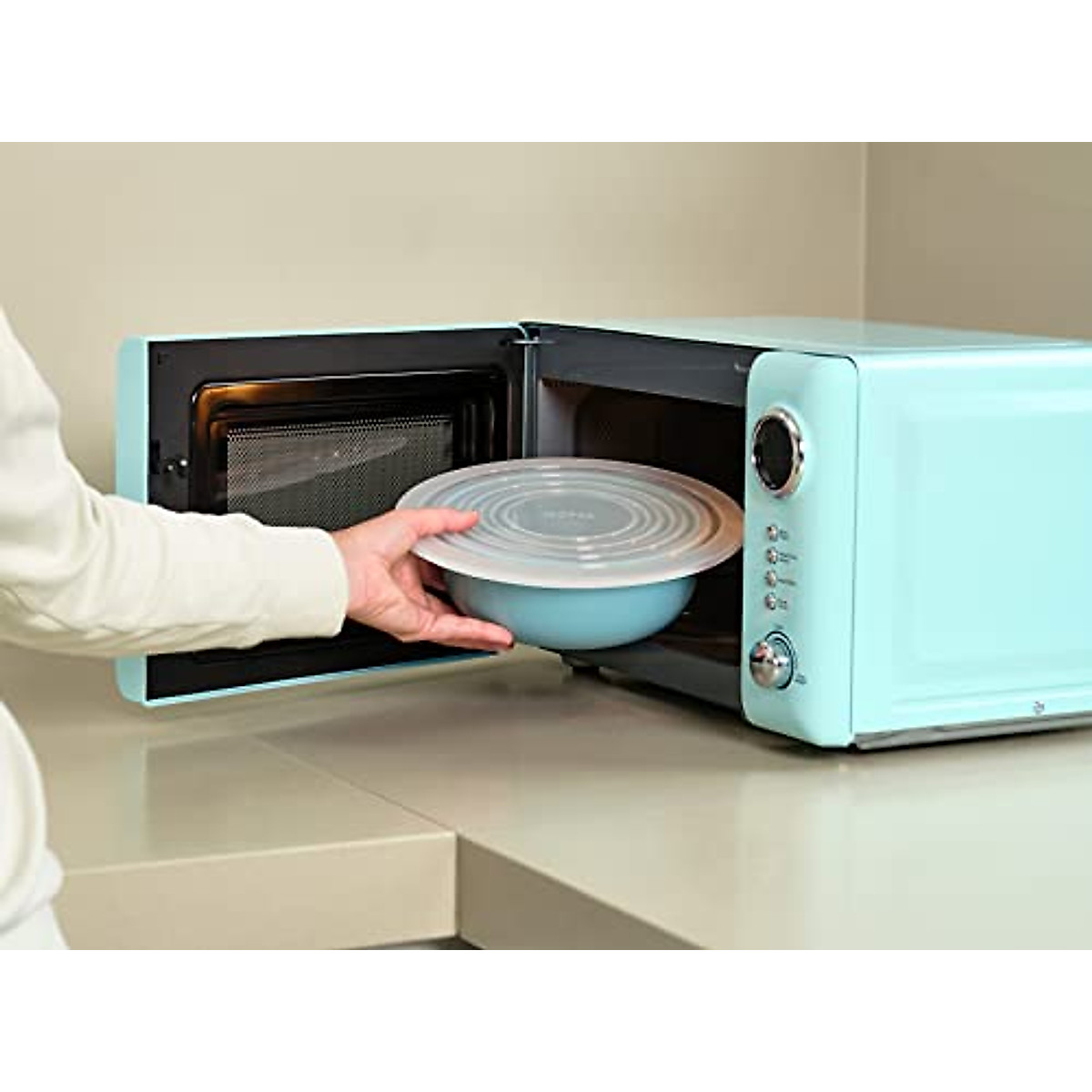 MEPAL, Cirqula Multi Food Storage and Serving Bowl with Lid, Food Prep Container, Nordic Berry, 1 Quart (1 Liter, 34 ounces), 1 Count