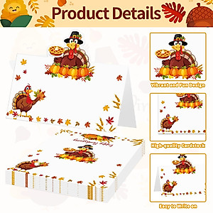 25 PCS Thanksgiving Table Place Cards, 3.5 x 2 Inch Turkey Themed Tent Place Cards for Table Setting, Festive Thanksgiving Day Name Cards, Autumn Fall Harvest Design for Holiday Dinner Party Supplies