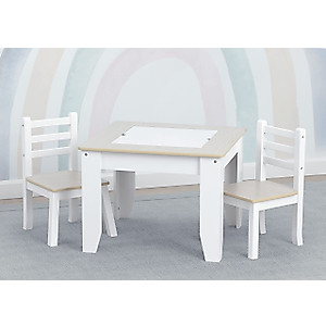 Delta Children Chelsea Table and 2 Chair Set, White/Natural