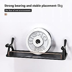 hisucbetter Floating Shelf Wall Mounted, Wall Shelves for Bedroom, Bathroom, Living Room, Kitchen, Laundry Room Storage & Decoration, L15.75XD4.72IN, Black Metal Floating Shelves.