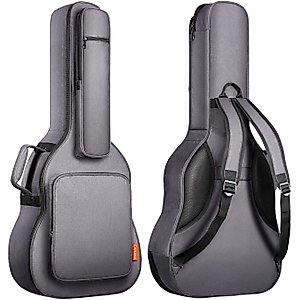 CAHAYA Guitar Bag Acoustic Reinforced 0.7 In Thick Sponge Soft Padded Guitar Case with 5 Pockets,Neck Cradle,Back Hanger Loop for 39 40 41 In Acoustic Classical Guitars CY0176