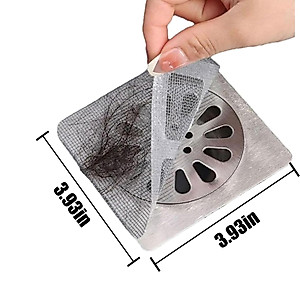 50 PCS Floor Drain Sticker, Disposable Hair Drain Catcher Sticker, Hair Catcher Mesh Stickers, Sink Drain Strainer Screen Catcher, Shower Drain Hair Catcher Sticker, Use for Bathroom, Bathtub, Laundry