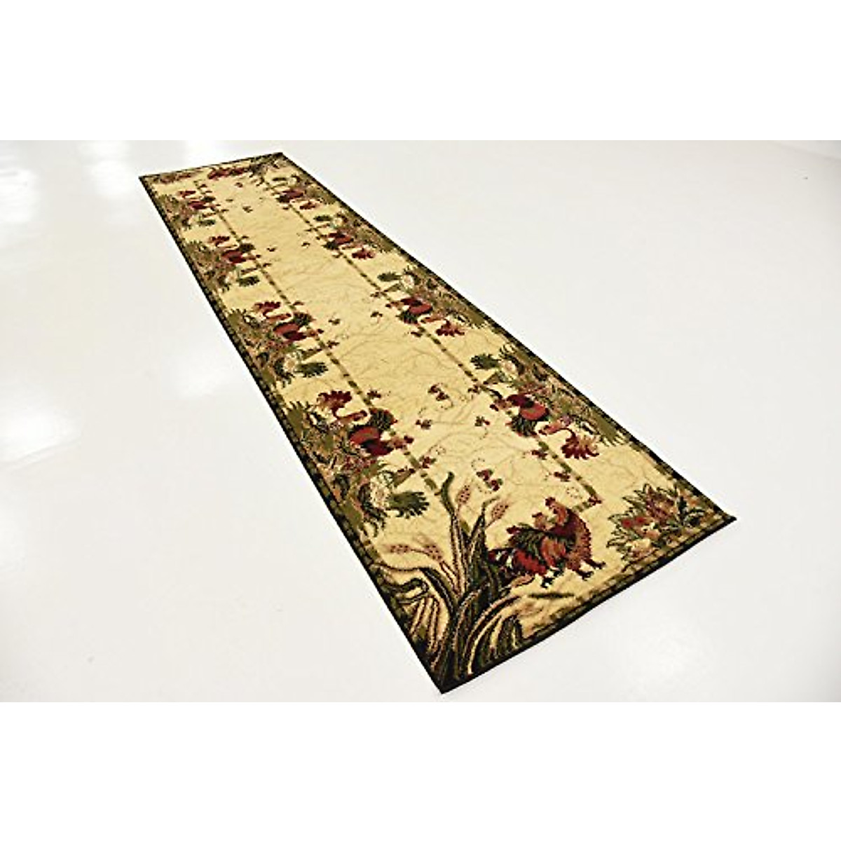 Unique Loom Barnyard Collection Area Rug - Farm (2' 7" x 10' Runner, Cream/ Black)