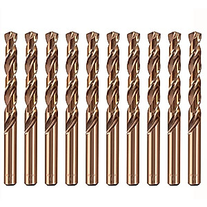 HSS Cobalt Drill Bit Set 9/32 Inch 10Pcs M35 Co Twist Jobber Length Steel Metal Drill Bits