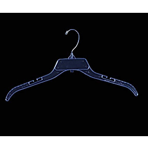 Only Hangers 17 Inch Plastic Clear Unbreakable Top Swivel Hook for T Shirt Blouse Jacket Coat Sweater & More, Pack of 50pcs