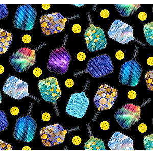 Elizabeth's Studio Sports 683 Black Pickleball Fabric