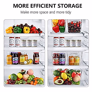 Set Of 8 Refrigerator Organizer Bins，4 Large and 4 Small Pantry Organization and Storage Bins, Clear Cabinet Organizers & Storage Containers for Pantry, Kitchen, Freezer, Cabinet, Fridge,BPA Free