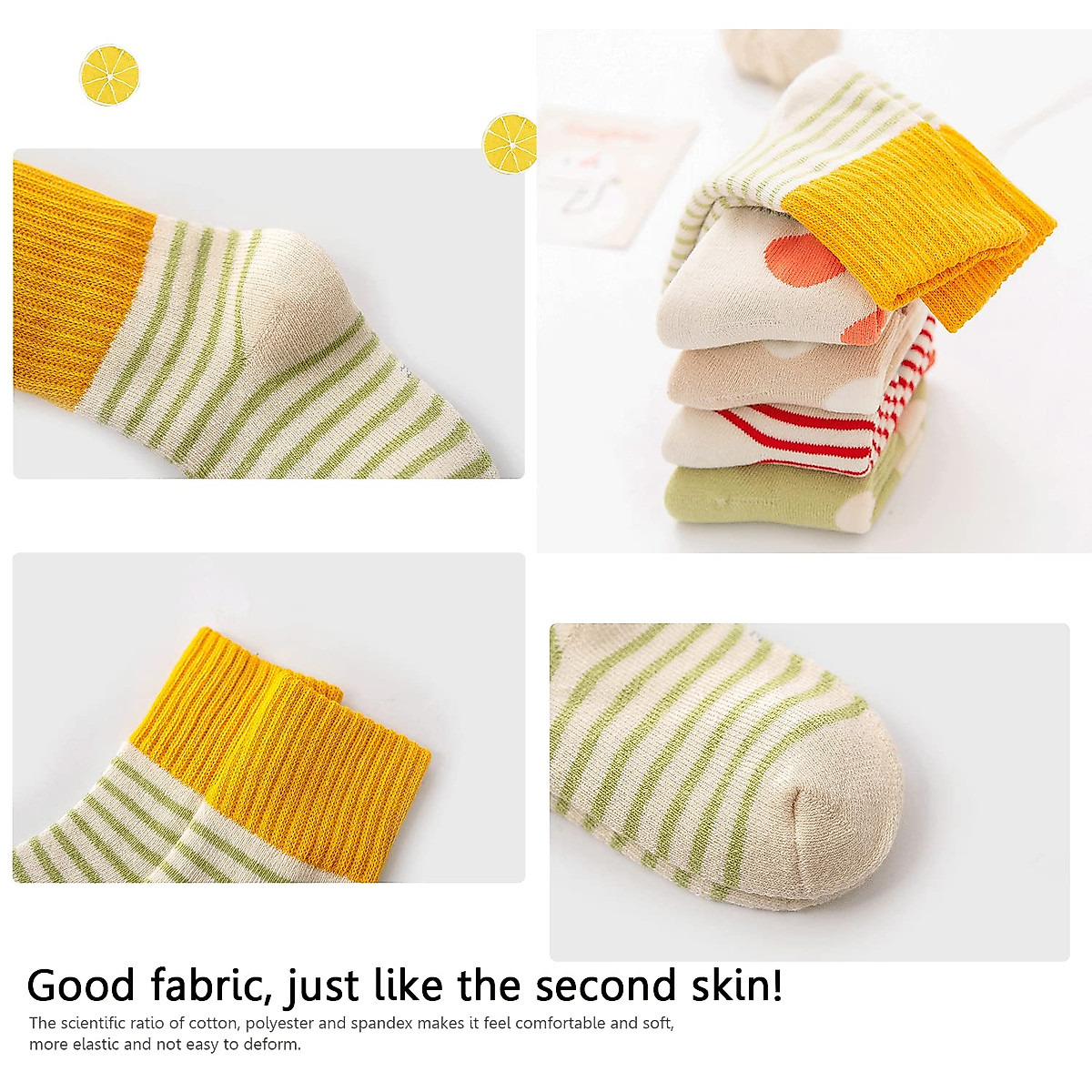 TwKueor 5 Pairs Cotton Ankle Socks for Toddlers and Little Kids, Soft Warm Cozy Socks for Unisex Infant, Gift for Boys and Girls Age 0-8 years (M)