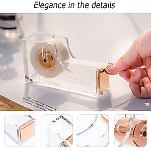 Rose Gold Office Supplies and Accessories, Acrylic Stapler, Staple Remover, Tape Holder, Pen Holder, Ballpoint Pen, Scissor, Binder Clips, Staples, Phone Holder, Ruler, Transparent Glue and 300 Notes