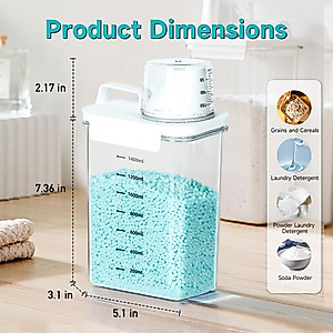 Tokokimo Laundry Detergent Dispenser, Laundry Powder Container, Laundry Scent Booster Beads Dispenser for Laundry Room Organization and Storage, Suitable for Powder, Laundry Detergent