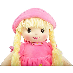 Linzy Plush 17.5'' Pink Niobe Sweet Cakes Rag Doll for Girls, Soft Plush Doll,Sleeping Cuddle Buddy for Toddlers, Infants and Babies, Muñecas de Trapo para Niña, First Doll for Kids