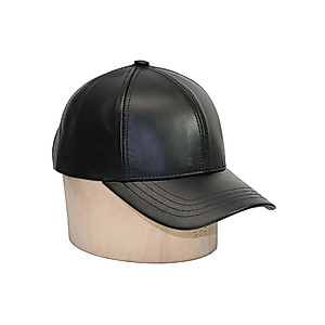 Emstate Genuine Cowhide Leather Unisex Adjustable Baseball Cap Made in USA (Hunter Green)
