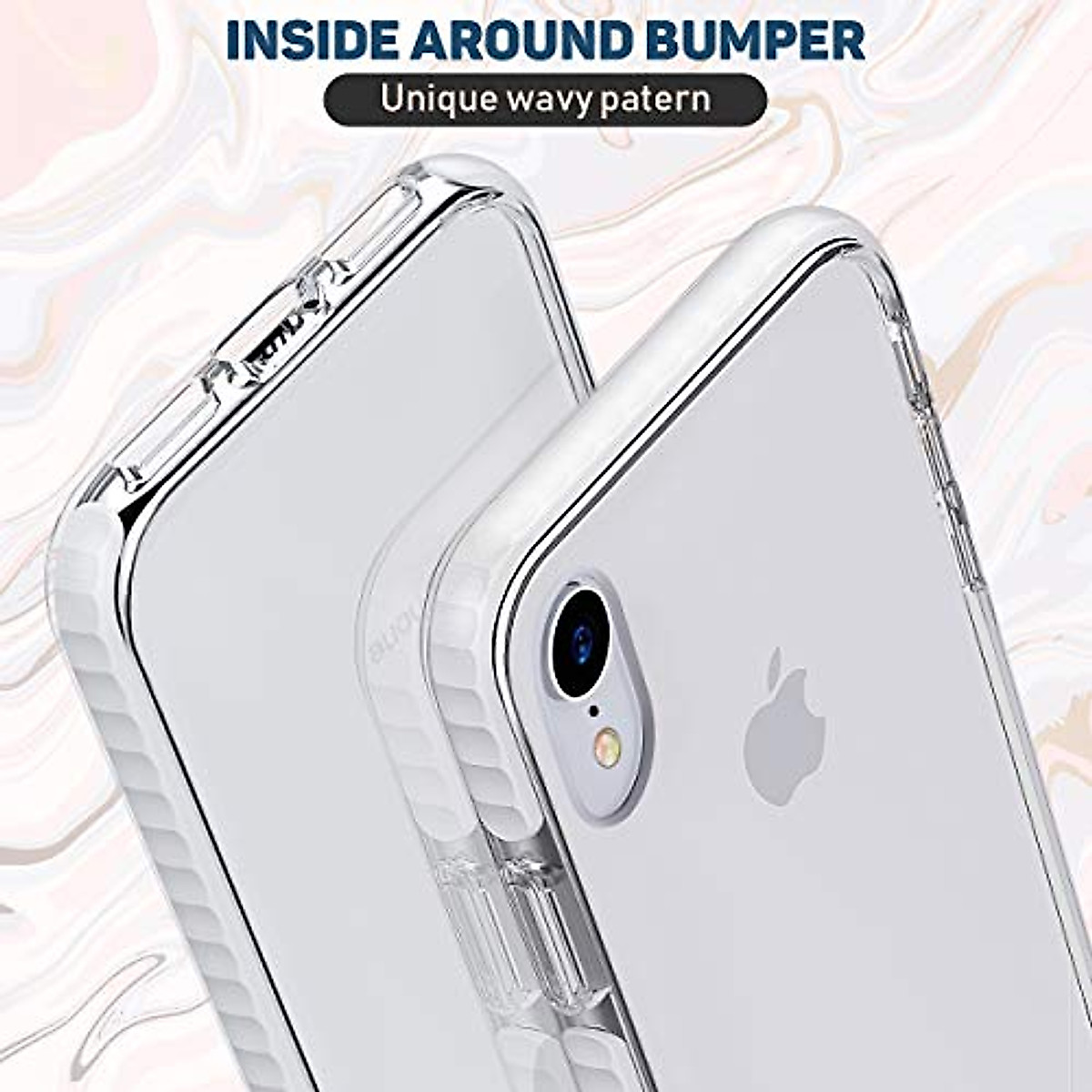 MATEPROX Phone XR Case Clear Thin Slim Anti-Yellow Anti-Slippery Anti-Scratches Cover Shockproof Bumper Case for Phone XR 6.1''(White)