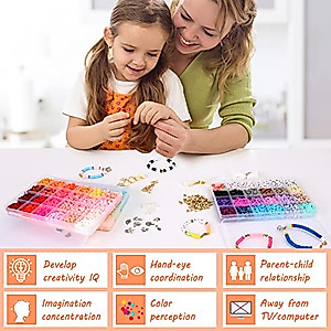 Quefe 16500pcs, 66 Colors, Clay Heishi Beads with 260 Letter Beads Polymer Flat Clay Beads Kit with Elastic String Pendant and Jump Rings for DIY Jewelry Marking Bracelets Necklace, 6mm