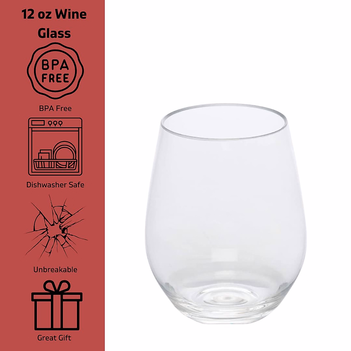 D'Eco Unbreakable Stemless Wine Glasses (Set of 4, 20oz ea) - Reusable Shatterproof Sangria and Wine Glassware - Perfect for Hosting & Entertaining - Cocktail Glasses Set