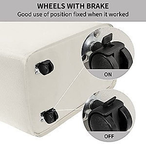 Chrislley 45L Slim Laundry Hamper with Wheels Narrow Rolling Laundry Basket Narrow Laundry Basket with Handle(Beige)