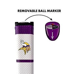 Team Golf NFL Minnesota Vikings Golf Putter Grip NFL Golf Putter Grip (Multi Colored) with Removable Ball Marker, Durable Wide Grip & Easy to Control