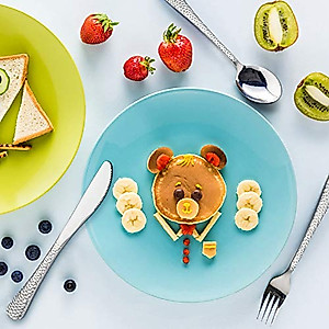 12-Piece Kids Toddler Spoon Set, HaWare Stainless Steel Preschooler Utensils Mini Flatware Set, Hammered Pattern(Adult Look) Cutlery, Dishwasher Safe