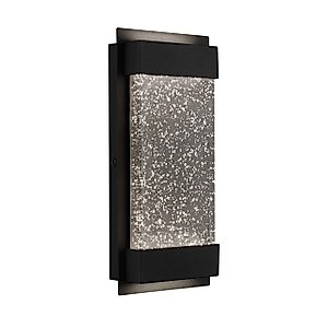 Artika GB390L HDBL Essence Bubble Glow Box LED Porch Sconce Cylinder, 6" Modern Wall Mount Weather Resistant Outdoor Light, Black