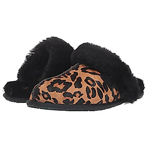 UGG Women's Scuffette II Panther Print Slipper, Butterscotch, 5