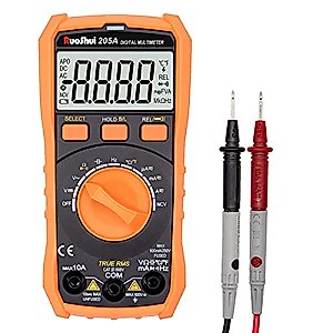Ruoshui Auto Ranging Digital Multimeter,Electrical Voltmeter Measuring Voltage,Resistance,Temperature,Voltage Multi Tester with NCV Function Tests Current,Battery and Diode,205A