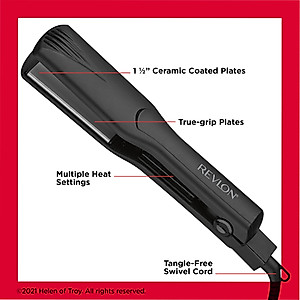 Revlon Smooth and Straight Ceramic Flat Iron | Fast Results, Smooth Styles,1.5 Inch (Pack of 1)