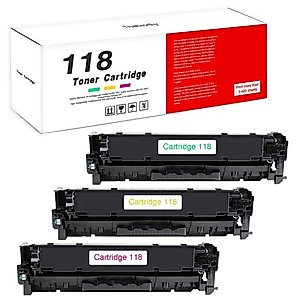 (1C+1Y+1M) Cartridge 118 Toner Cartridge Replacement for Canon 118 MF8380Cdw MF8350Cdn/Cn/C LBP7200C/Cd/Cn/Cdn LBP7210Cdn LBP7600C LBP7660Cdn Printer Toner.