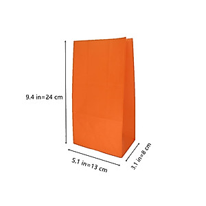 EMAAN Orange Party Gift Paper Bag 5.1 x 3.1 x 9.4 inches for Birthday, Wedding, Halloween Party (24 Count)