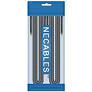 NECABLES 2Pack Phone Cord for Landline Telephone Cord Handset Cord High Elastic Curly Cord Coiled Cable RJ9 4P4C Male to Male Black