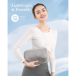 Careboda Neck and Back Massager, Shiatsu Shoulder Massage Pillow with Soothing Heat, 3D Kneading Deep Tissue Massages for Muscle Pain Relief, Perfect Gifts for Friends, Family, Lover