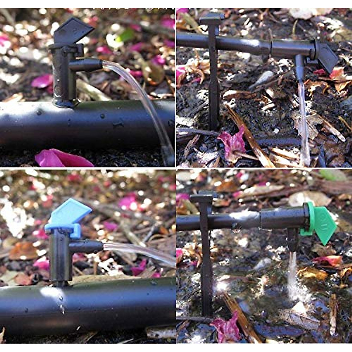 HOINCO 60 Pieces Drip Emitter, 3 Sizes Garden Flag Irrigation Dripper Emitter, Trees and Shrubs, Per Hour1 GPH, 2 GPH, 4 GPH