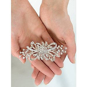 Mariell Antique Crystal Bridal Brooch Pin for Weddings, Bridesmaid, Mother of The Bride Jewelry Accessory