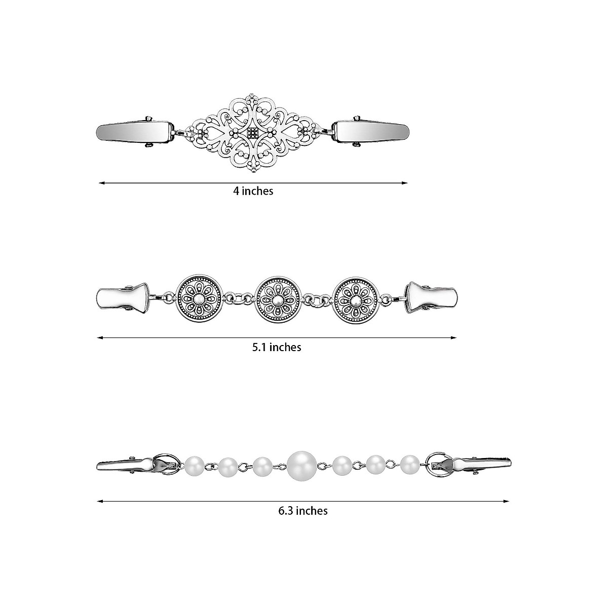 Jetec 12 Pcs Dress Back Clip Vintage Shirt Cinch Clips Sweater Cardigan Shawl Clips for Women Girls Brooch Clips(Retro Style)