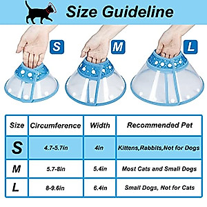 Vivifying Cat Cone, Adjustable 4.7-5.7 Inches Lightweight Elizabethan Collar for Kittens, Rabbits, Cats, Kitties, Small Cats (Blue)