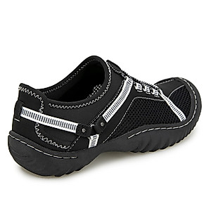 Jambu Women's JBU, Tahoe Slip-On - Wide Width Black/White