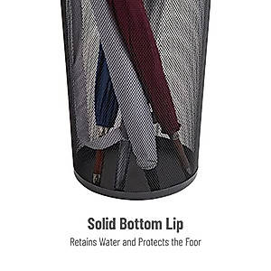 Mind Reader Umbrella Rack Stand For Canes Walking Sticks Umbrellas, Metal Mesh, Black