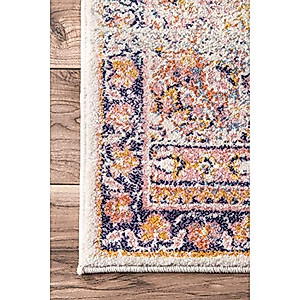nuLOOM Leola Vintage Medallion Area Rug, 5' x 7' 5", Orange