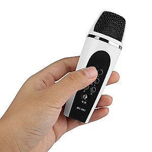 Voice Changer Microphone, Microphone Mic Voice Changer Microphone Microphone Karaoke Speaker with 4 Voice Conversion Modes for Smartphone PC