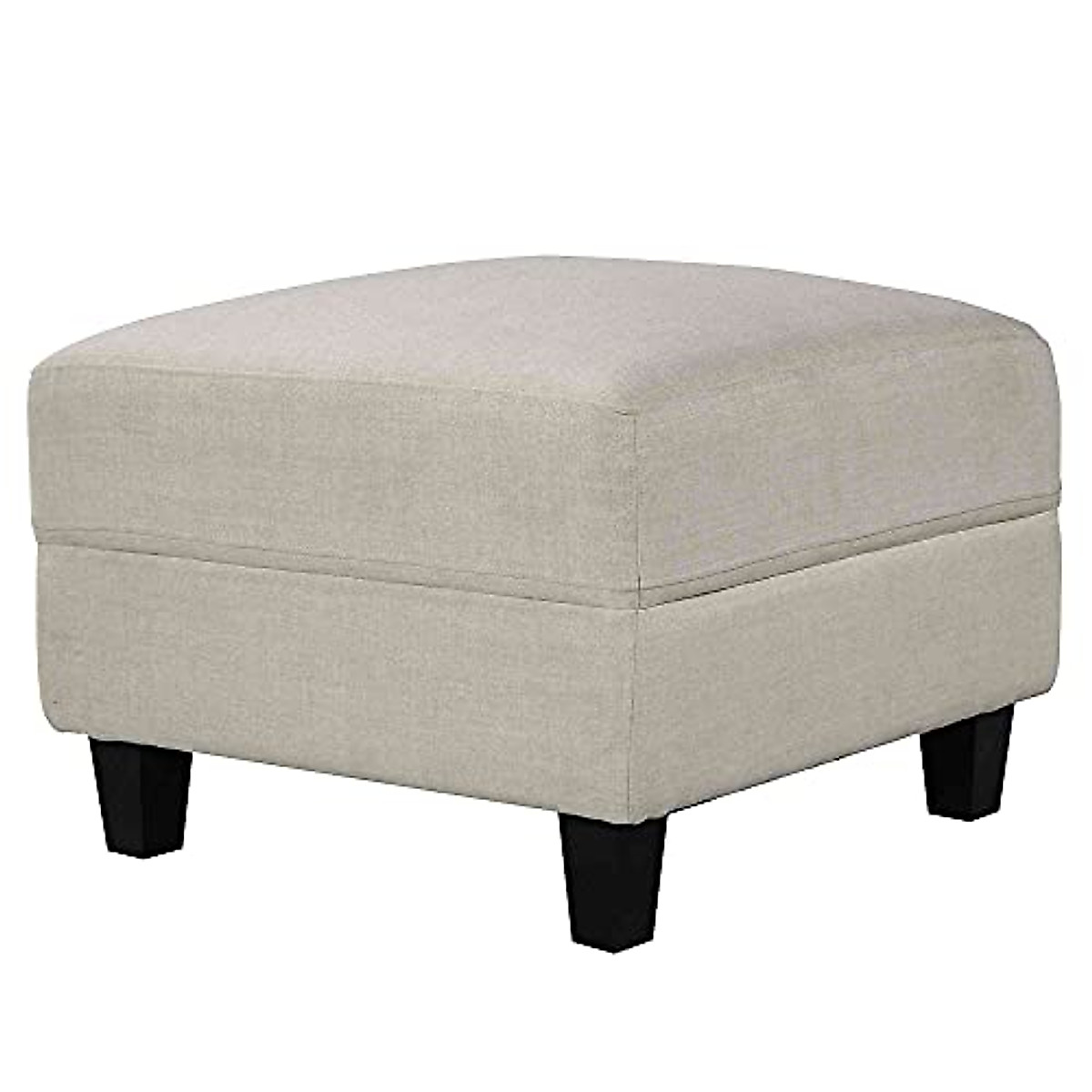 Tulib Symmetrical Sectional Sofa with Ottoman, L-Shaped Rivet Modern Upholstered Couch Set with Cushions, for Living Room, Beige