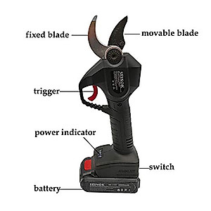 Electric Pruning Shears Battery Powered Cordless Pruner,2pcs 2Ah Lithium Battery,6-8 Working Hours,1.2 inch(32mm) Cutting Diameter