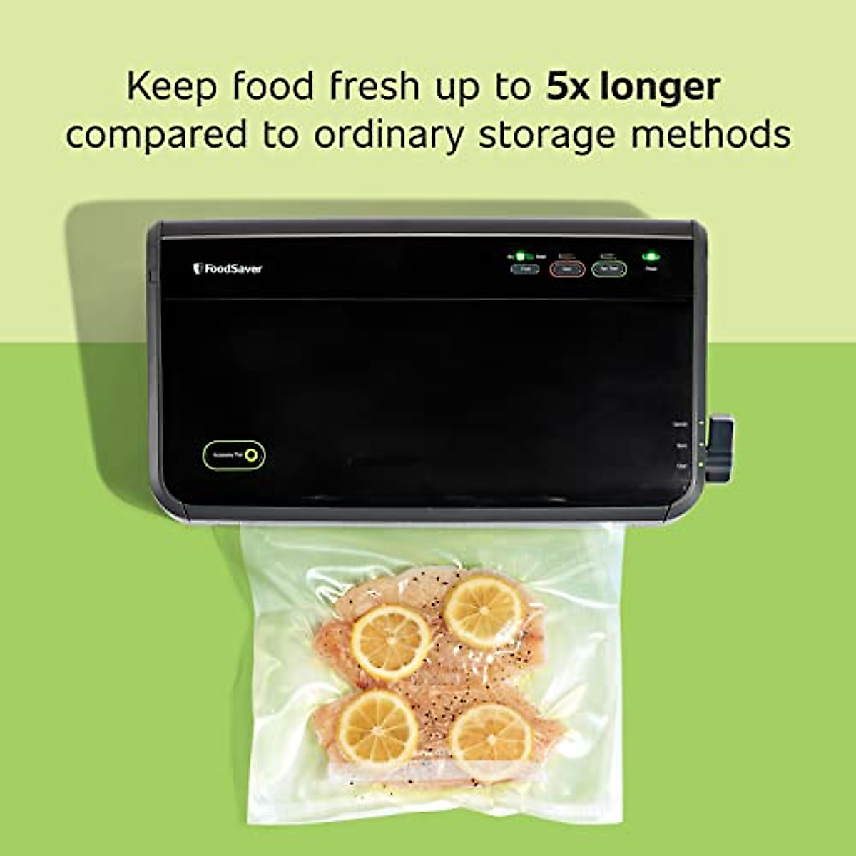 FoodSaver Vacuum Sealer Machine, Black & Vacuum Sealer Bags for Airtight Food Storage and Sous Vide, 1 Quart Precut Bags (44 Count) & 1-Quart Precut Vacuum Seal Bags, 20 Count