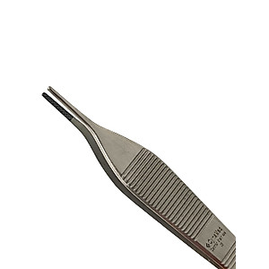German Grade Adson Dressing Forceps Micro 4.75" with Tungsten Carbide Inserts and Gold Handle Premium Dental Instruments Cynamed