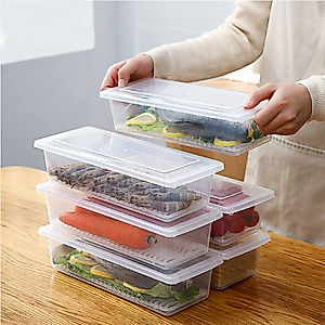 TERNCOEW Stackable Fruit Storage Containers For Fridge Removable Drain Tray Containers With Drain Tray Keep For For Veggie Large Glass Food Storage Containers